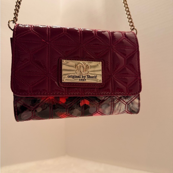 Sharif | Bags | Burgundy And Black Sharif 827 Crossbody Bag | Poshmark